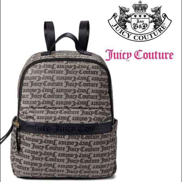 Juicy Couture | Bags | Juicy Couture Black Signature Goth Logo Zip Says ...